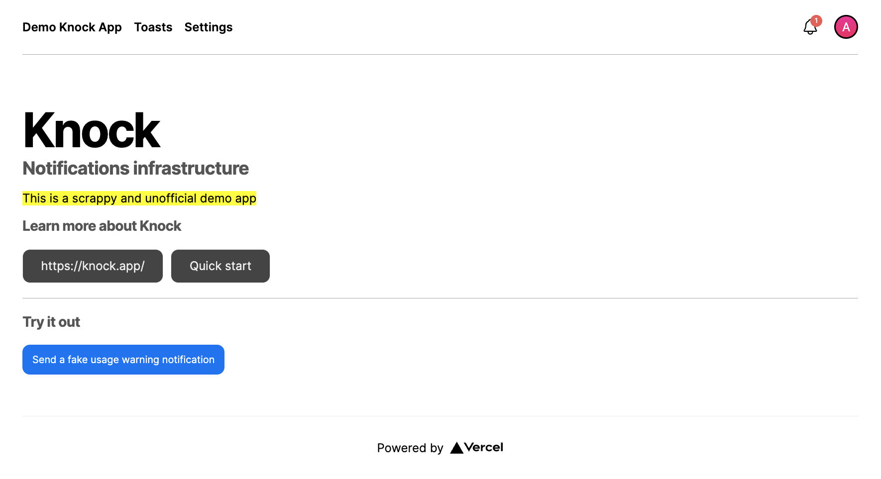 Notifications Test: knock.app